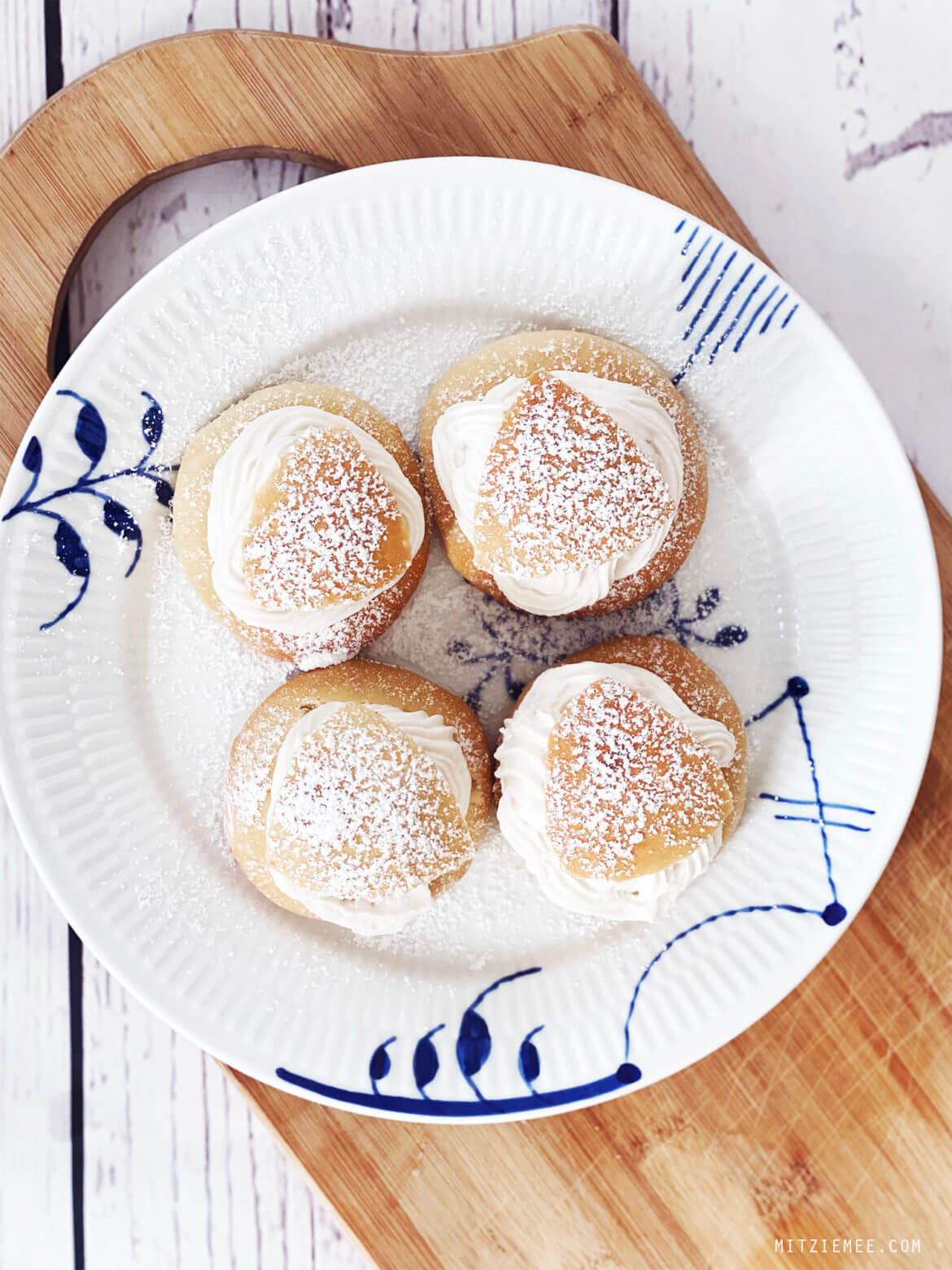 Swedish Semlor - Vegan Recipe - Yeast rolls with almond paste and cream