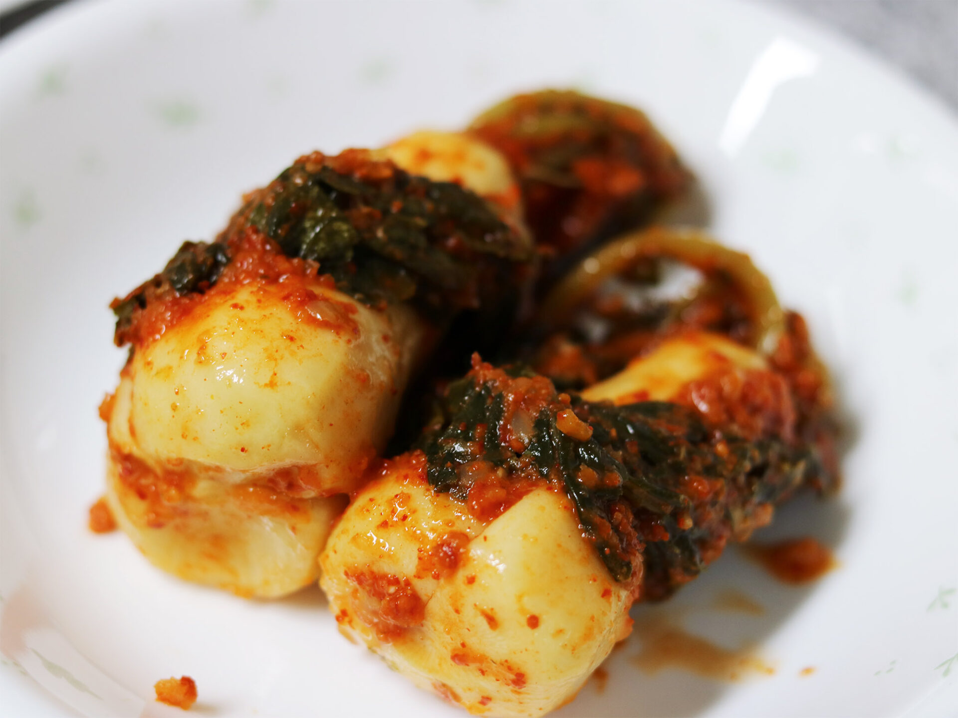 Korean food: Chonggak Kimchi - Ponytail/bachelor kimchi - Mitzie Mee