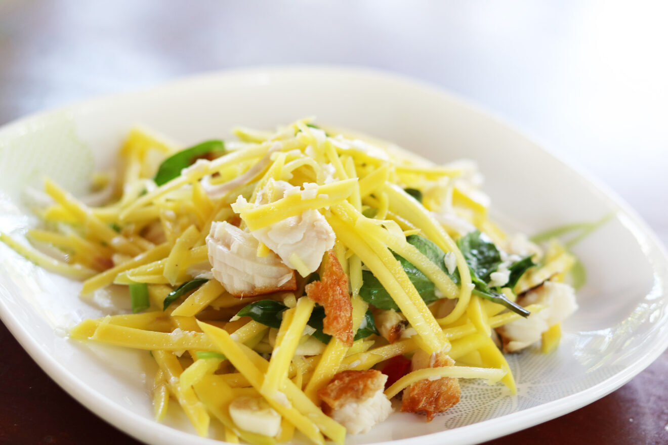 Recipe: Cambodian Mango Salad with Fried Fish - Mitzie Mee