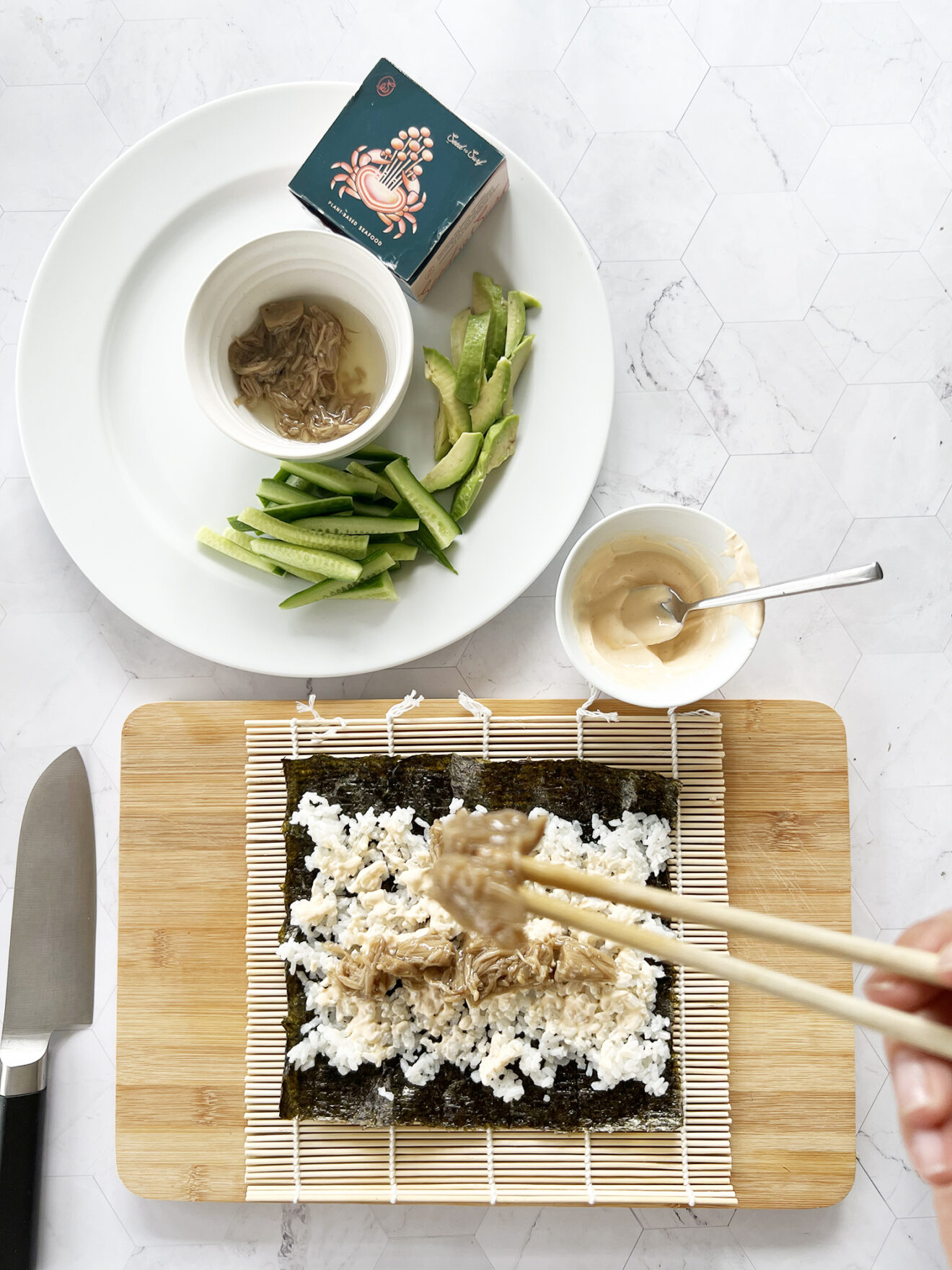 Recipe: Maki Sushi with Seed to Surf Enoki Mushroom Imitation "Snow Crab"