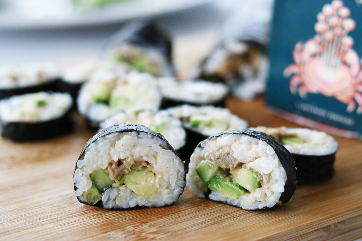 Recipe: Maki Sushi with Seed to Surf Enoki Mushroom Imitation "Snow Crab"